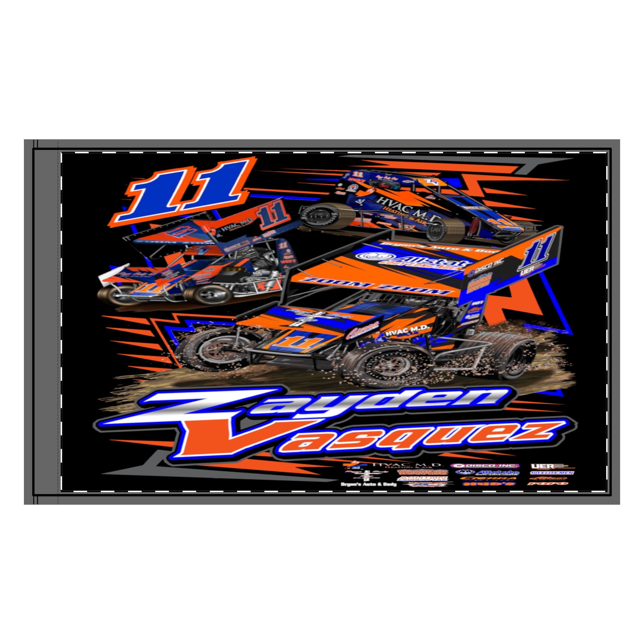 Zayden Vasquez 2025 Flag – Born to Race Threads