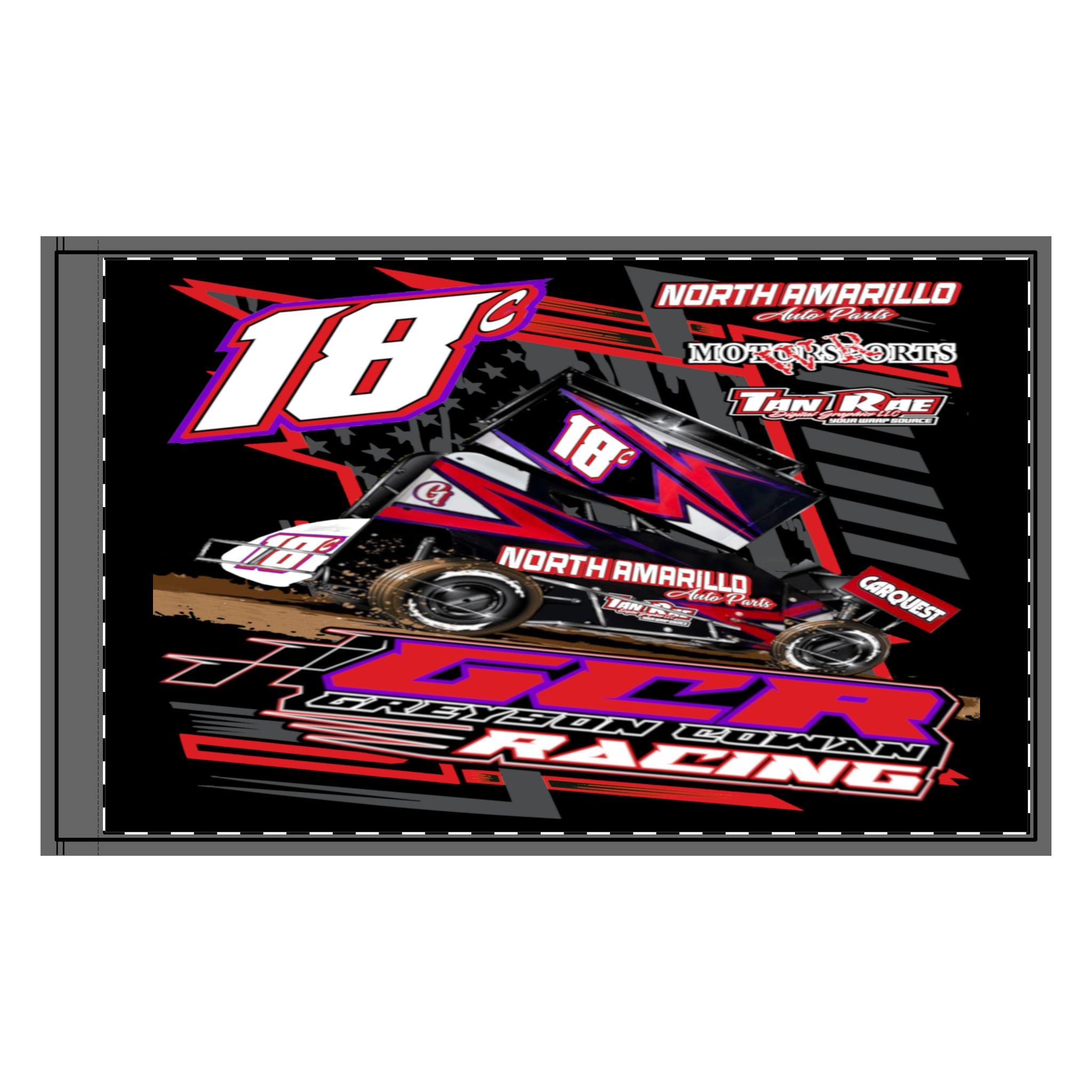 Greyson Cowan 2025 Flag – Born to Race Threads