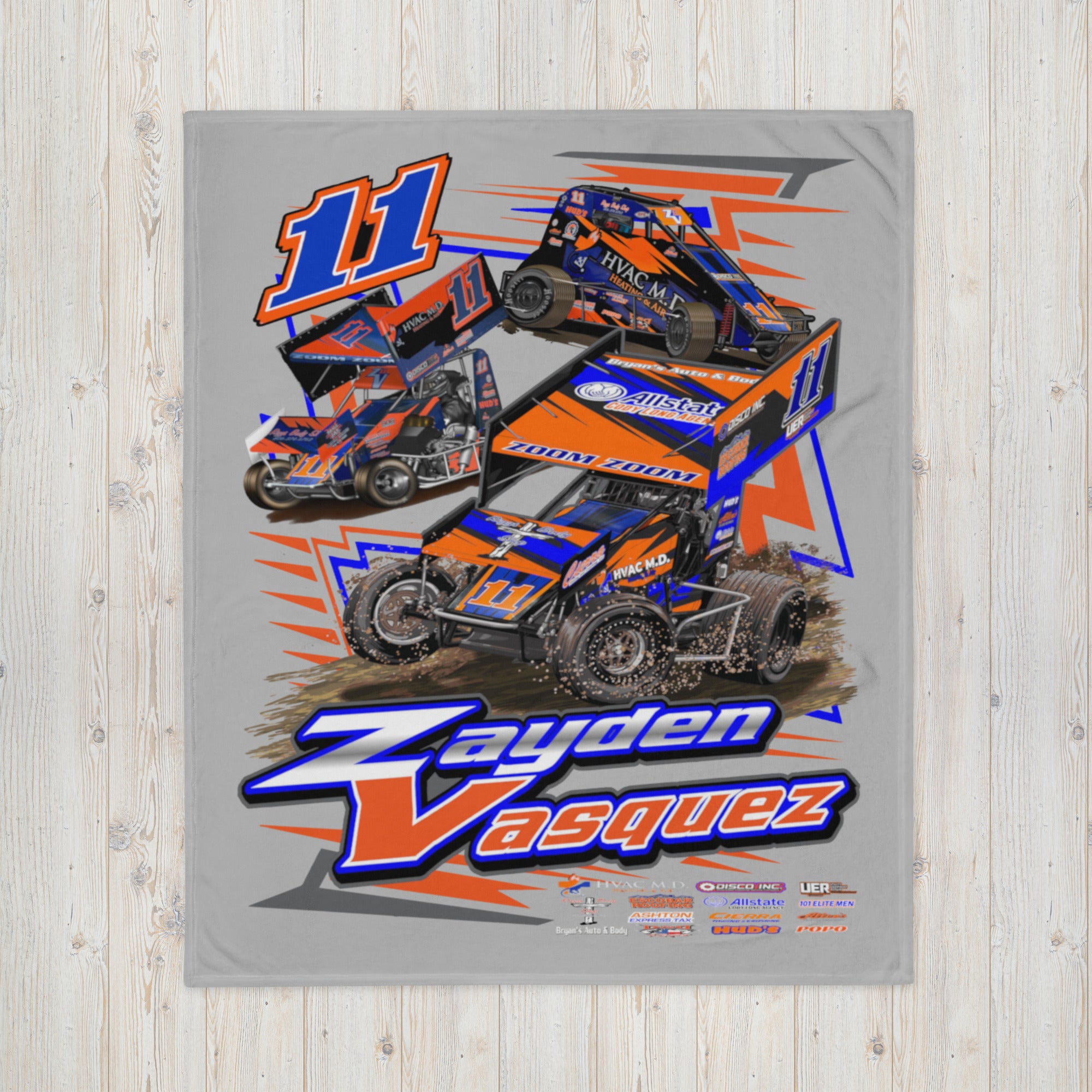 Zayden Vasquez 2025 Throw Blanket – Born to Race Threads